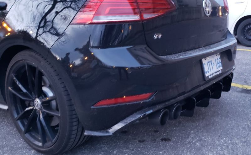 2018-2021 Volkswagen Golf R mk7.5 Rear Diffuser+Rear Corner Spats ...