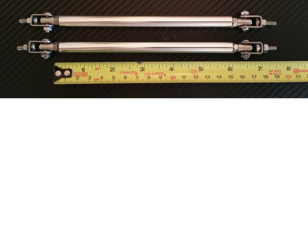 Adjustable Splitter Rods (6-8 inch) Silver - Ventus Autoworks